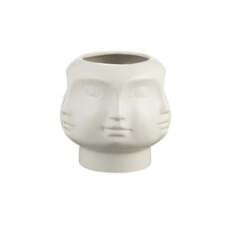 HOME STORY Vase Face grau Porzellan Ma&szlig;e (cm): H: 14 &Oslash;: 15.5 &raquo; M&ouml;bel Kraft