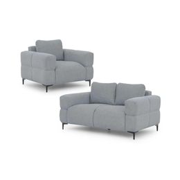S-STYLE Polstergarnitur 2+1 Cardea grau Ma&szlig;e (cm): B: 154 H: 80 Sofas > Sofas nach Material > Stoffsofas &raquo; Sofa DE