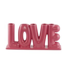 HOME STORY Vase Love rosa/pink Porzellan Ma&szlig;e (cm): B: 8 H: 14,5 &raquo; M&ouml;bel Kraft