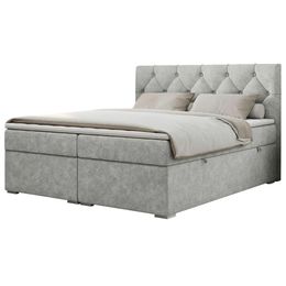 M&ouml;bel Kraft Boxbett mit Bettkasten grau Ma&szlig;e (cm): B: 140 H: 118 &raquo; M&ouml;bel Kraft