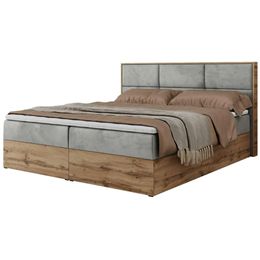 M&ouml;bel Kraft Boxbett mit Bettkasten grau Ma&szlig;e (cm): B: 128 H: 104 &raquo; M&ouml;bel Kraft