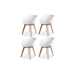 M&ouml;bel Kraft Stuhl 4er-Set wei&szlig; Ma&szlig;e (cm): B: 55 H: 76 &raquo; M&ouml;bel Kraft