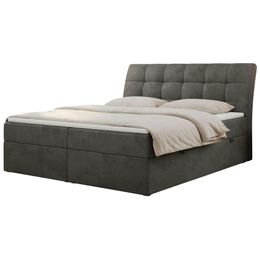 M&ouml;bel Kraft Boxbett mit Bettkasten grau Ma&szlig;e (cm): B: 140 H: 118 &raquo; M&ouml;bel Kraft