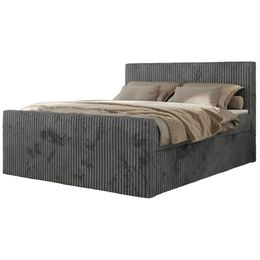 M&ouml;bel Kraft Boxbett mit Bettkasten grau Ma&szlig;e (cm): B: 144 H: 119 &raquo; M&ouml;bel Kraft