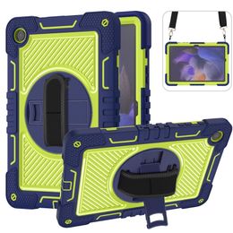 Wigento F&uuml;r Samsung Galaxy Tab A11 Plus 360 Silikon Schutz H&uuml;lle Gr&uuml;n / Blau