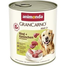 animonda GranCarno Original Nassfutter Hund Adult, Rind und Kaninchen mit Kr&auml;utern 24x800 g