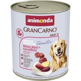 animonda GranCarno Sensitiv Nassfutter Hund Adult, Rind und Kartoffel 24x800 g