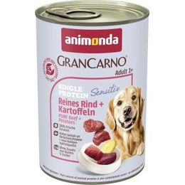 animonda GranCarno Sensitiv Nassfutter Hund Adult, Rind und Kartoffel 24x400 g