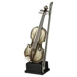 Dekofigur AMBIENTE HAUS "Geige Figur L", silber (antik, silberfarben), B:15cm H:33cm T:8cm, Polyresin, Dekofiguren