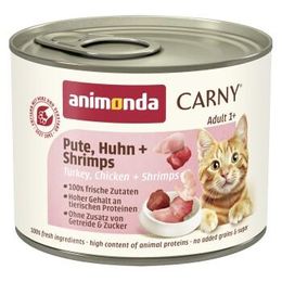 animonda Carny Nassfutter Katze Adult Pute, Huhn und Shrimps 24x200 g