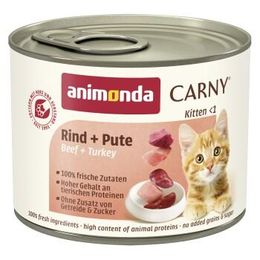 animonda Carny Nassfutter Katze Kitten Pute und Rind 24x200 g