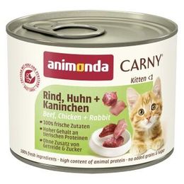 animonda Carny Nassfutter Katze Kitten Rind, Huhn und Kaninchen 24x200 g
