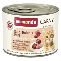 animonda Carny Nassfutter Katze Kitten Kalb, Huhn und Pute 24x200 g