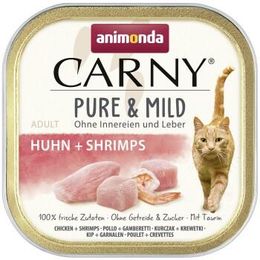 animonda Carny Nassfutter Katze Adult, Pure and Mild 32x100 g Huhn und Garnele