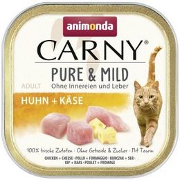 animonda Carny Nassfutter Katze Adult, Pure and Mild 32x100 g Huhn und K&auml;se