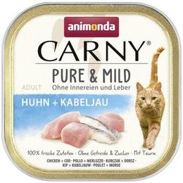 animonda Carny Nassfutter Katze Adult, Pure and Mild 32x100 g Huhn und Kabeljau