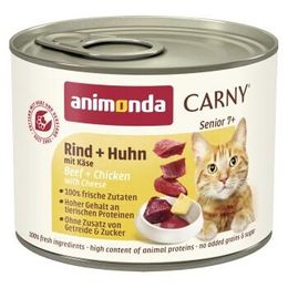 animonda Carny Nassfutter Katze Senior Rind und Huhn mit K&auml;se 24x200 g