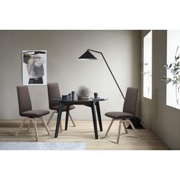 Polsterstuhl stressless "Laurel", braun (braun batick, walnuss), B:49cm H:105cm T:60cm, Leder BATICK: BATICK ist ein leicht korrigiertes, durchgef&auml;rbtes und genarbtes M&ouml;belleder, bei dem die meisten Unebenheiten und Spuren in der Regel entfernt wurden., St&uuml;hle, Polsterstuhl, High Back, Gr&ouml;&szlig;e L, mit schr&auml;ggestellten Beinen in Walnuss
