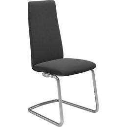 Polsterstuhl stressless "Laurel", grau (charcoal dinamica, chrom matt), B:53cm H:105cm T:60cm, Microfaser DINAMICA (88% Polyester, 12% Polyurethan), St&uuml;hle, Polsterstuhl, High Back, Gr&ouml;&szlig;e M, mit Beinen aus Stahl in Chrom matt