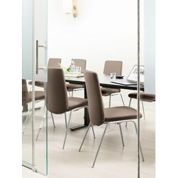 Polsterstuhl stressless "Laurel", braun (mole batick, chrom matt), B:57cm H:92cm T:59cm, Leder BATICK: BATICK ist ein leicht korrigiertes, durchgef&auml;rbtes und genarbtes M&ouml;belleder, bei dem die meisten Unebenheiten und Spuren in der Regel entfernt wurden., St&uuml;hle, Polsterstuhl, Low Back, Gr&ouml;&szlig;e L, mit Beinen aus Stahl in Chrom matt