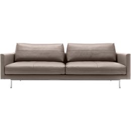 3,5-Sitzer "CR.414, Designsofa, edles Sofa, Loungesofa, Ledersofa, klares Design", grau (beigegrau), B:220cm H:91cm T:106cm, CREATION BY ROLF BENZ, Sofas, aus Leder oder Chenille, erstklassiger Sitzkomfort, legere Polsterung