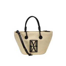 Marc O'Polo Shopper MARC O'POLO "mit edlen Echtleder-Details", Damen, Gr. B/H/T: 34cm x 22cm x 9cm, light raffia, Papierstroh, unifarben, Taschen Shopper