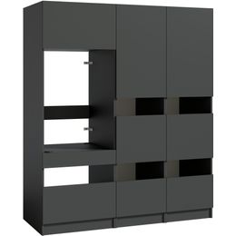 Mehrzweckschrank-Set BASIC BY BALCULINA "Washhome B/T/H 168x68x200 cm", anthrazitfarben, B:168cm H:200cm T:68cm, Kastenm&ouml;bel-Sets, Breite 168cm, h&ouml;henverstellbare Metallf&uuml;&szlig;e