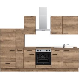 K&uuml;chenzeile Nobilia "Structura I", NEU: individuell anpassbar mit gratis Profi-Beratung", braun (k&uuml;che: braun, korpus: eiche havanna nachbildung, arbeitsplatte: eiche havanna nachbildung), B:300,3cm H:216,6cm T:60cm, Komplettk&uuml;chen-Sets, K&uuml;chenzeile, vormontiert, Breite 300 cm, Ausrichtung w&auml;hlbar, wahlw. mit E-Ger&auml;ten