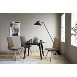 Polsterstuhl stressless "Laurel", braun (mole batick, walnuss), B:49cm H:105cm T:60cm, Leder BATICK: BATICK ist ein leicht korrigiertes, durchgef&auml;rbtes und genarbtes M&ouml;belleder, bei dem die meisten Unebenheiten und Spuren in der Regel entfernt wurden., St&uuml;hle, Polsterstuhl, High Back, Gr&ouml;&szlig;e L, mit schr&auml;ggestellten Beinen in Walnuss
