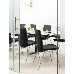 Polsterstuhl stressless "Laurel", schwarz (schwarz paloma, chrom matt), B:57cm H:92cm T:59cm, Leder PALOMA: PALOMA ist ein durchgef&auml;rbtes Semianilin-M&ouml;belleder mit nat&uuml;rlicher Narbung., St&uuml;hle, Polsterstuhl, Low Back, Gr&ouml;&szlig;e L, mit Beinen aus Stahl in Chrom matt