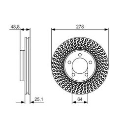 Bosch Bremsscheibe 0986479699 bel&uuml;ftet 278mm 25mm f&uuml;r Volvo