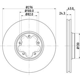 Hella Bremsscheibe 8dd355108121 276mm 24mm f&uuml;r Ford