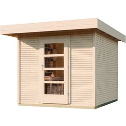 Gartenhaus Weka "WekaLine 172 Gr.2, 28 mm", beige (naturbelassen), Fu&szlig;boden im Gartenhaus, ohne R&uuml;ck- und Seitenwand, ohne Dacheindeckung, Massivholz, Gartenh&auml;user, Gartenhaus