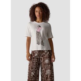 Print-Shirt Lecomte "T-Shirt", Damen, Gr. 46, wei&szlig;, 100%Baumwolle, gerade, Shirts