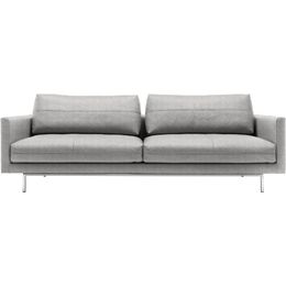 3,5-Sitzer "CR.414, Designsofa, edles Sofa, Loungesofa, Ledersofa, klares Design", grau (lichtgrau, schwarzgrau), B:220cm H:91cm T:106cm, CREATION BY ROLF BENZ, Sofas, aus Leder oder Chenille, erstklassiger Sitzkomfort, legere Polsterung