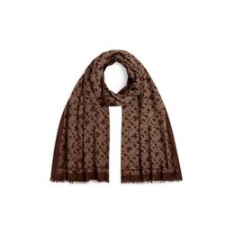 Modeschal Tommy Hilfiger "TH MONOGRAM", Damen, rich walnut, Web, Baumwollmischung, Modet&uuml;cher
