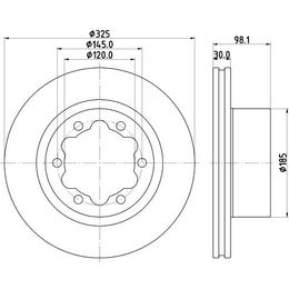 Hella Bremsscheibe 8dd355132201 325mm 30mm f&uuml;r VW
