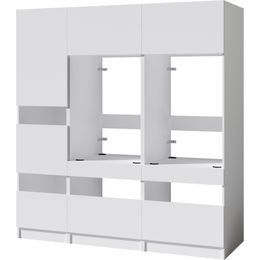 Mehrzweckschrank-Set BASIC BY BALCULINA "Washhome B/T/H 186x68x200 cm", wei&szlig;, B:186cm H:200cm T:68cm, Kastenm&ouml;bel-Sets, Breite 186cm, h&ouml;henverstellbare Metallf&uuml;&szlig;e