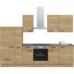 K&uuml;chenzeile Nobilia "Structura I", NEU: individuell anpassbar mit gratis Profi-Beratung", braun (k&uuml;che: braun, korpus: eiche sierra nachbildung, arbeitsplatte: beton schiefergrau nachbildung), B:300,3cm H:216,6cm T:60cm, Komplettk&uuml;chen-Sets, K&uuml;chenzeile, vormontiert, Breite 300 cm, Ausrichtung w&auml;hlbar, wahlw. mit E-Ger&auml;ten