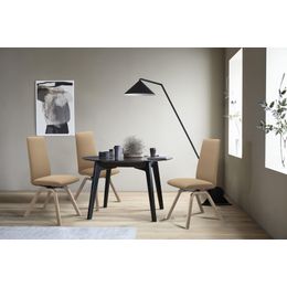 Polsterstuhl stressless "Laurel", beige (sand paloma, walnuss), B:49cm H:105cm T:60cm, Leder PALOMA: PALOMA ist ein durchgef&auml;rbtes Semianilin-M&ouml;belleder mit nat&uuml;rlicher Narbung., St&uuml;hle, Polsterstuhl, High Back, Gr&ouml;&szlig;e L, mit schr&auml;ggestellten Beinen in Walnuss