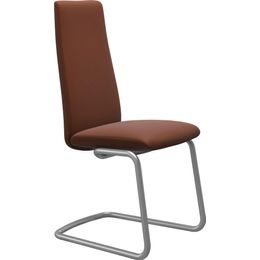 Polsterstuhl stressless "Laurel", braun (copper paloma, chrom matt), B:53cm H:105cm T:60cm, Leder PALOMA: PALOMA ist ein durchgef&auml;rbtes Semianilin-M&ouml;belleder mit nat&uuml;rlicher Narbung., St&uuml;hle, Polsterstuhl, High Back, Gr&ouml;&szlig;e M, mit Beinen aus Stahl in Chrom matt