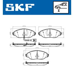 SKF Bremsbelagsatz, Scheibenbremse vkbp80179e f&uuml;r Audi VW Skoda CUPRA