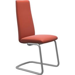 Polsterstuhl stressless "Laurel", beige (henna batick, chrom matt), B:53cm H:105cm T:60cm, Leder BATICK: BATICK ist ein leicht korrigiertes, durchgef&auml;rbtes und genarbtes M&ouml;belleder, bei dem die meisten Unebenheiten und Spuren in der Regel entfernt wurden., St&uuml;hle, Polsterstuhl, High Back, Gr&ouml;&szlig;e M, mit Beinen aus Stahl in Chrom matt