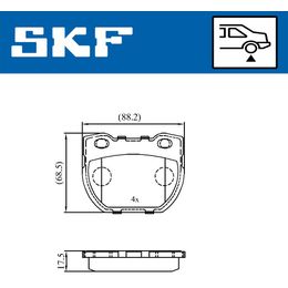SKF Bremsbelagsatz, Scheibenbremse vkbp90514 f&uuml;r LAND ROVER