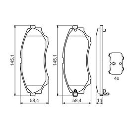 Bosch Bremsbelagsatz, Scheibenbremse 0986494323 f&uuml;r Ford MAZDA MASERATI