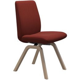 Polsterstuhl stressless "Laurel", rot (rot dinamica, walnuss), B:49cm H:92cm T:59cm, Microfaser DINAMICA (88% Polyester, 12% Polyurethan), St&uuml;hle, Polsterstuhl, Low Back, Gr&ouml;&szlig;e L, mit schr&auml;ggestellten Beinen in Walnuss