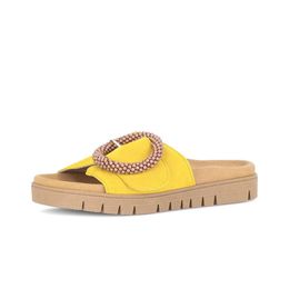 Pantolette Gabor "Pantolette", Damen, Gr. 42, gelb, Schuhe Pantolette