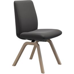 Polsterstuhl stressless "Laurel", grau (rock paloma, walnuss), B:49cm H:92cm T:59cm, Leder PALOMA: PALOMA ist ein durchgef&auml;rbtes Semianilin-M&ouml;belleder mit nat&uuml;rlicher Narbung., St&uuml;hle, Polsterstuhl, Low Back, Gr&ouml;&szlig;e L, mit schr&auml;ggestellten Beinen in Walnuss