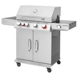 Gasgrill Hanseatic "Memphis, 3 x Hauptbrenner, Infrarot-Heck-, Turbo- und Seitenbrenner", silber (schwarz, silber), B:133cm H:113,6cm T:61cm, Grills, inkl. 3 Jahre Herstellergarantie, Topseller