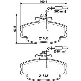 Hella Bremsbelagsatz, Scheibenbremse 8db355017981 f&uuml;r Citro&euml;n